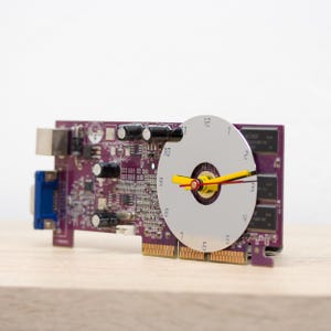 Desk Clock - Recycled Slim Graphics Card Clock, Unique Office Clock ...