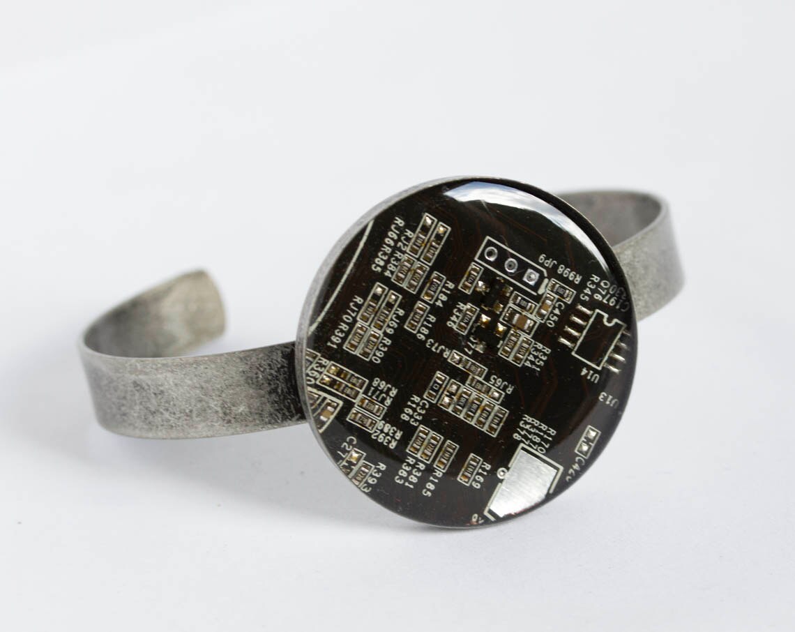Geeky Cuff Circuit Board Bracelet Recycled Computer - Etsy