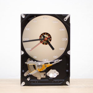 Desk Clock Made With Recycled Computer Hard Drive, HDD Clock, Gift for ...