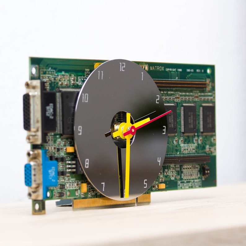 Desk Clock Unique Office Clock Recycled Video Card Clock | Etsy