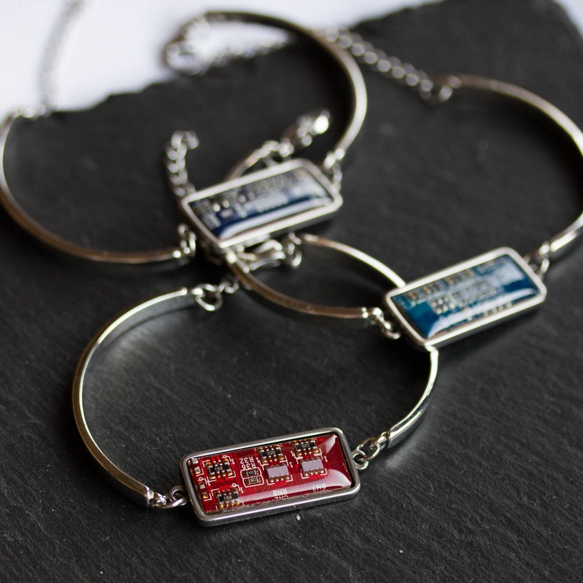 Recycled Circuit Board Bracelet Stainless Steel Unique | Etsy