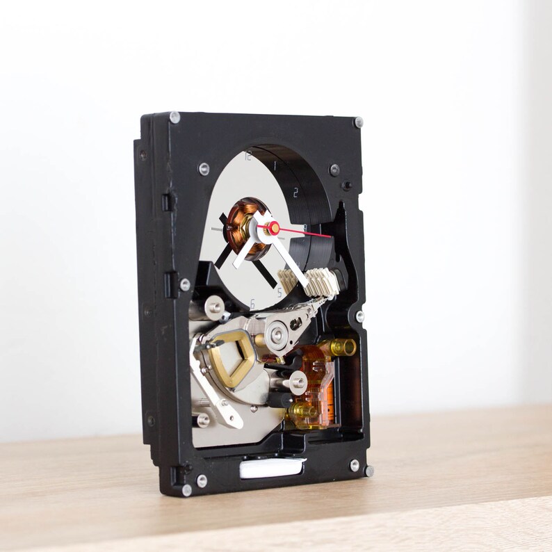 Desk Clock Recycled Computer Hard Drive Clock HDD Clock - Etsy