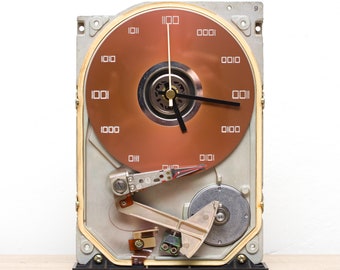 Desk Clock Made of a Recycled Computer Hard Drive HDD Clock Father's ...