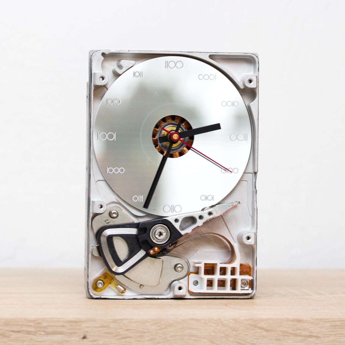 Desk Clock - Recycled Computer Hard Drive Clock, HDD Clock, Gift for ...