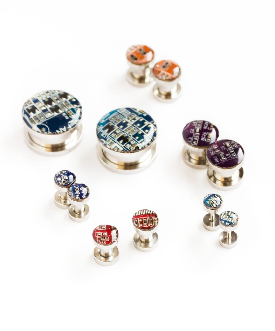 Steel Plugs With Circuit Board Custom Size and Color Geeky - Etsy