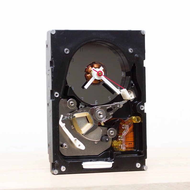 Desk Clock Recycled Computer Hard Drive Clock HDD Clock - Etsy