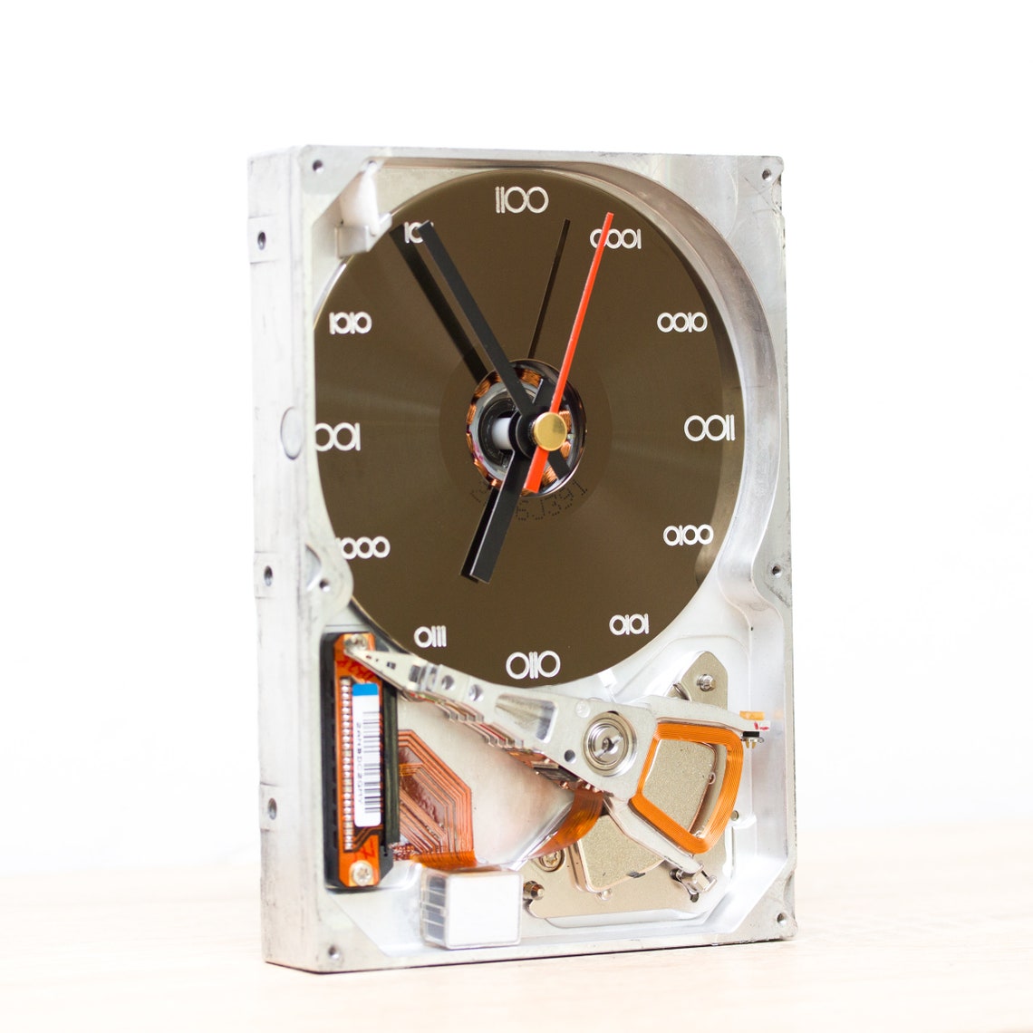 Desk Clock Made of a Recycled Computer Hard Drive HDD Clock - Etsy