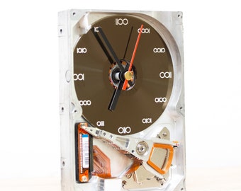 Desk Clock Recycled Computer Hard Drive Clock HDD Clock | Etsy