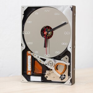 Desk Clock Made With Recycled Computer Hard Drive, HDD Clock, Gift for ...