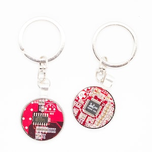 Circuit Board Keychain, Recycled Gift for Computer Nerd, Cool Geeky ...
