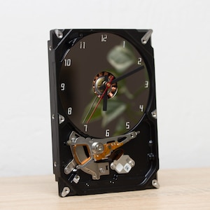 Desk Clock - Recycled Computer Hard Drive Clock, HDD Clock, Gift for ...