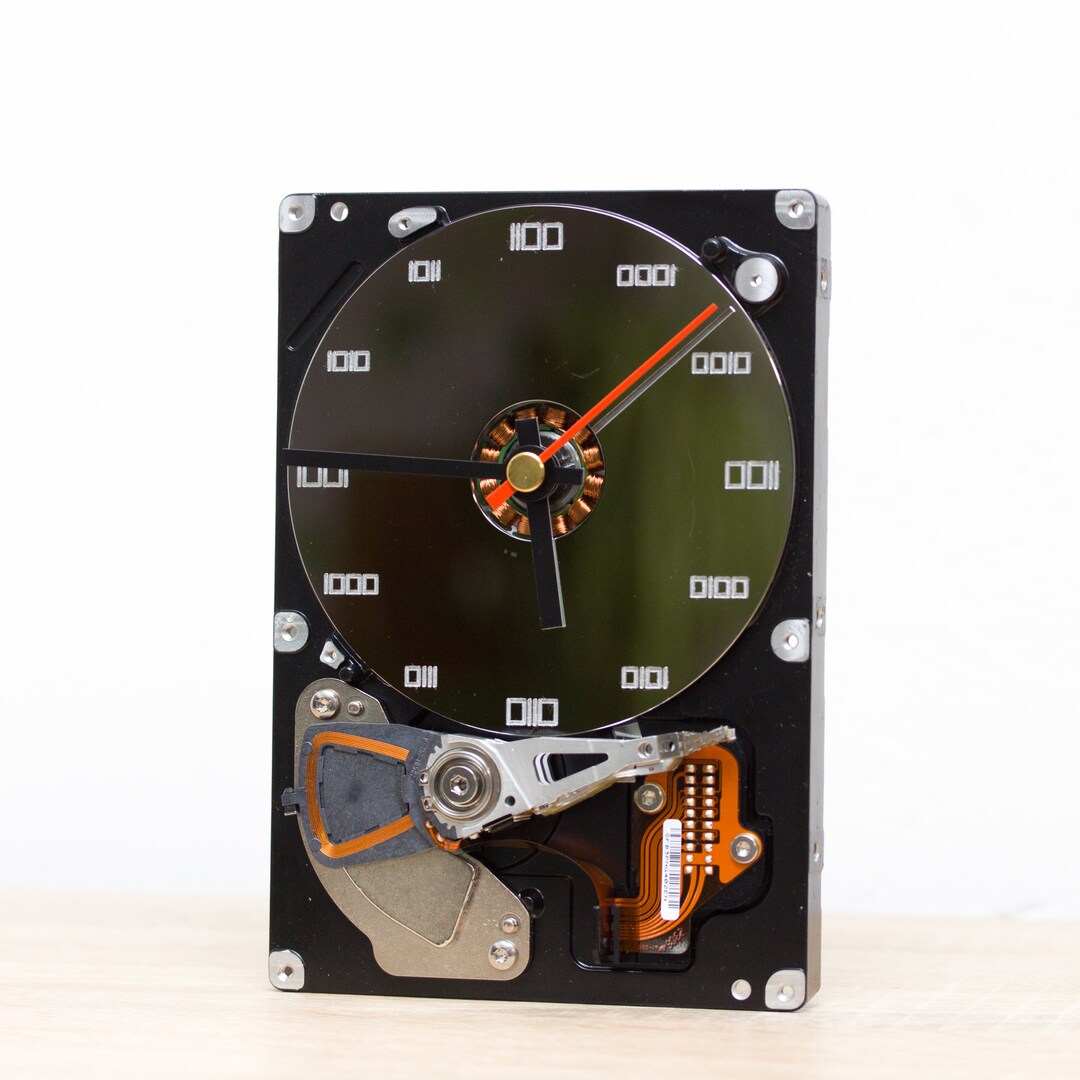 Desk Clock Recycled Computer Hard Drive Clock HDD Clock - Etsy