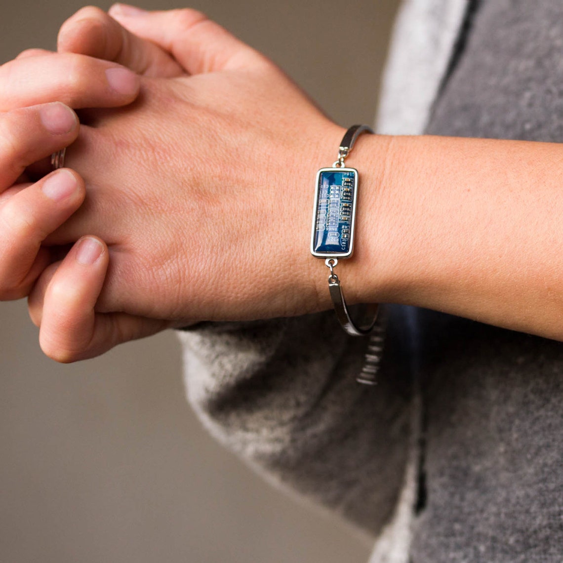 Recycled Circuit Board Bracelet Stainless Steel Unique | Etsy