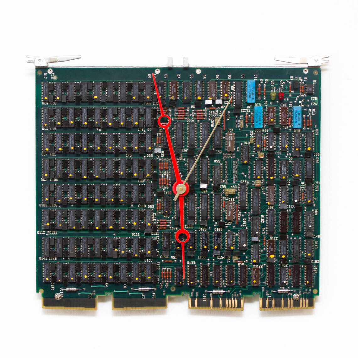 Geeky Wall Clock Recycled Vintage Computer Green Circuit | Etsy