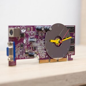 Desk Clock - Recycled Slim Graphics Card Clock, Unique Office Clock ...