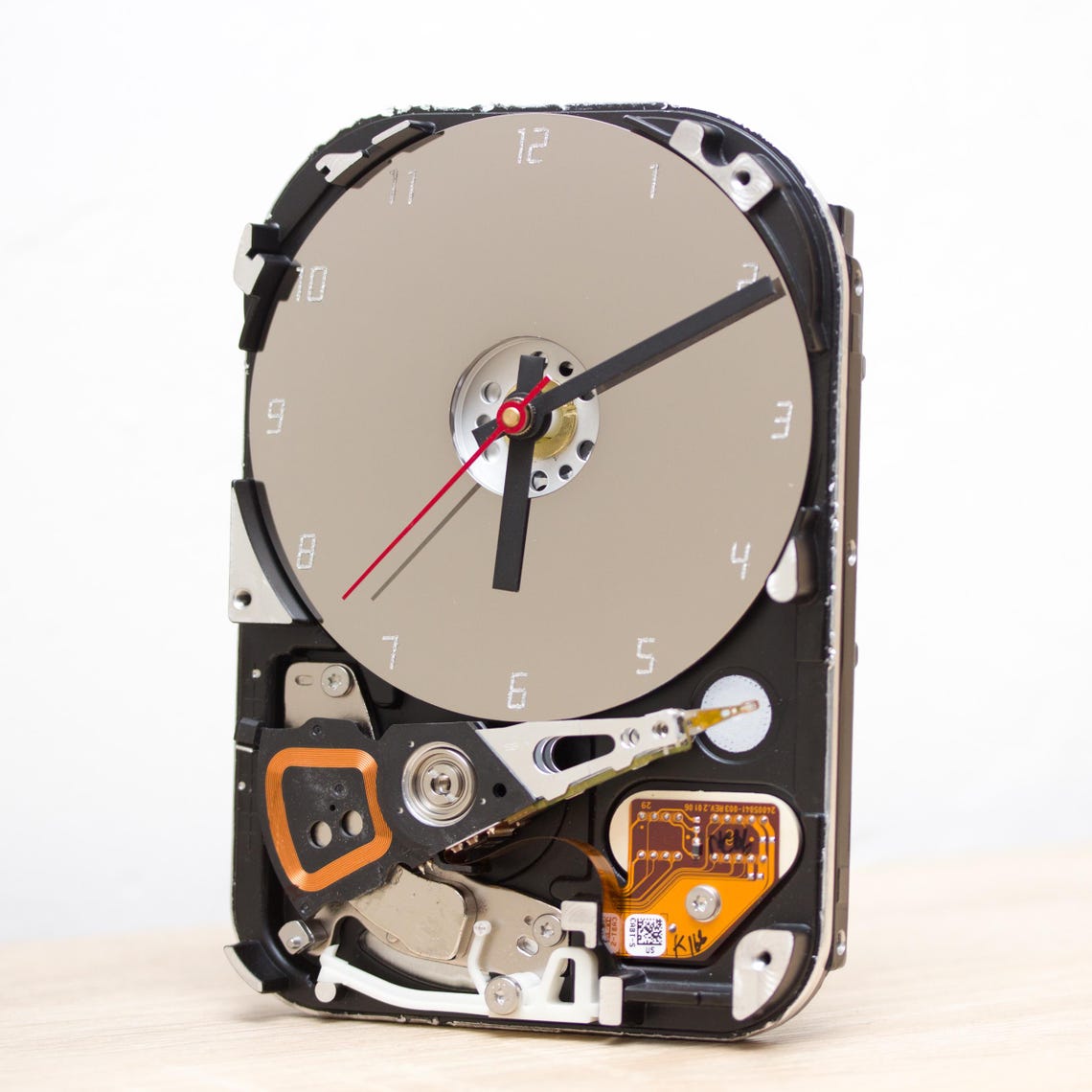 Desk Clock Made With Recycled Computer Hard Drive, HDD Clock, Gift for ...