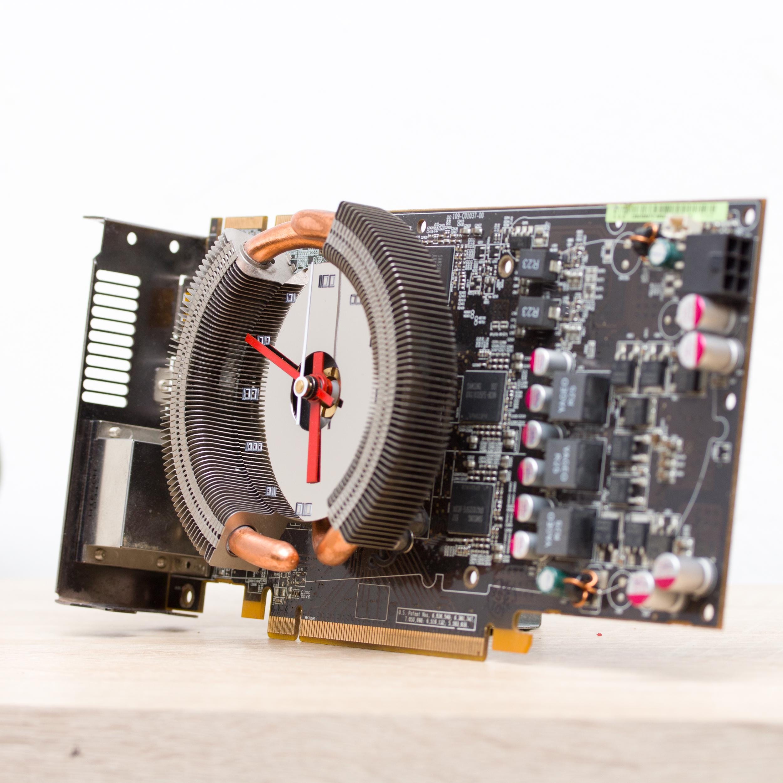 Desk Clock for Geeky Office - Recycled Black Graphics Card - Etsy