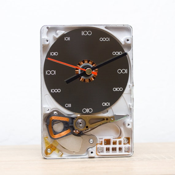 Desk Clock Made With Recycled Computer Hard Drive Clock HDD - Etsy