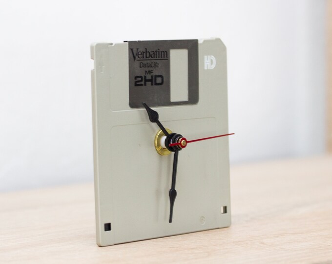 Unique Desk Clock - Recycled Floppy Disk Clock, Ready to Ship - Etsy
