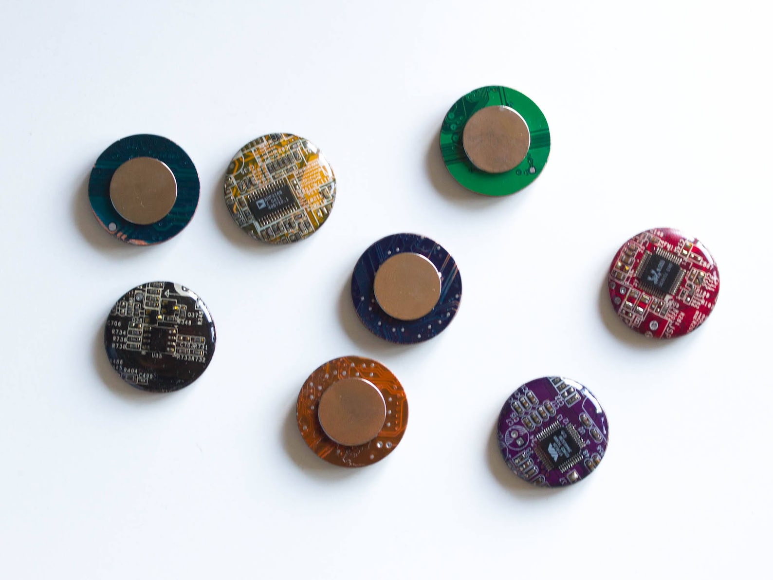 Fridge magnets made of real recycled Circuit boards | Etsy