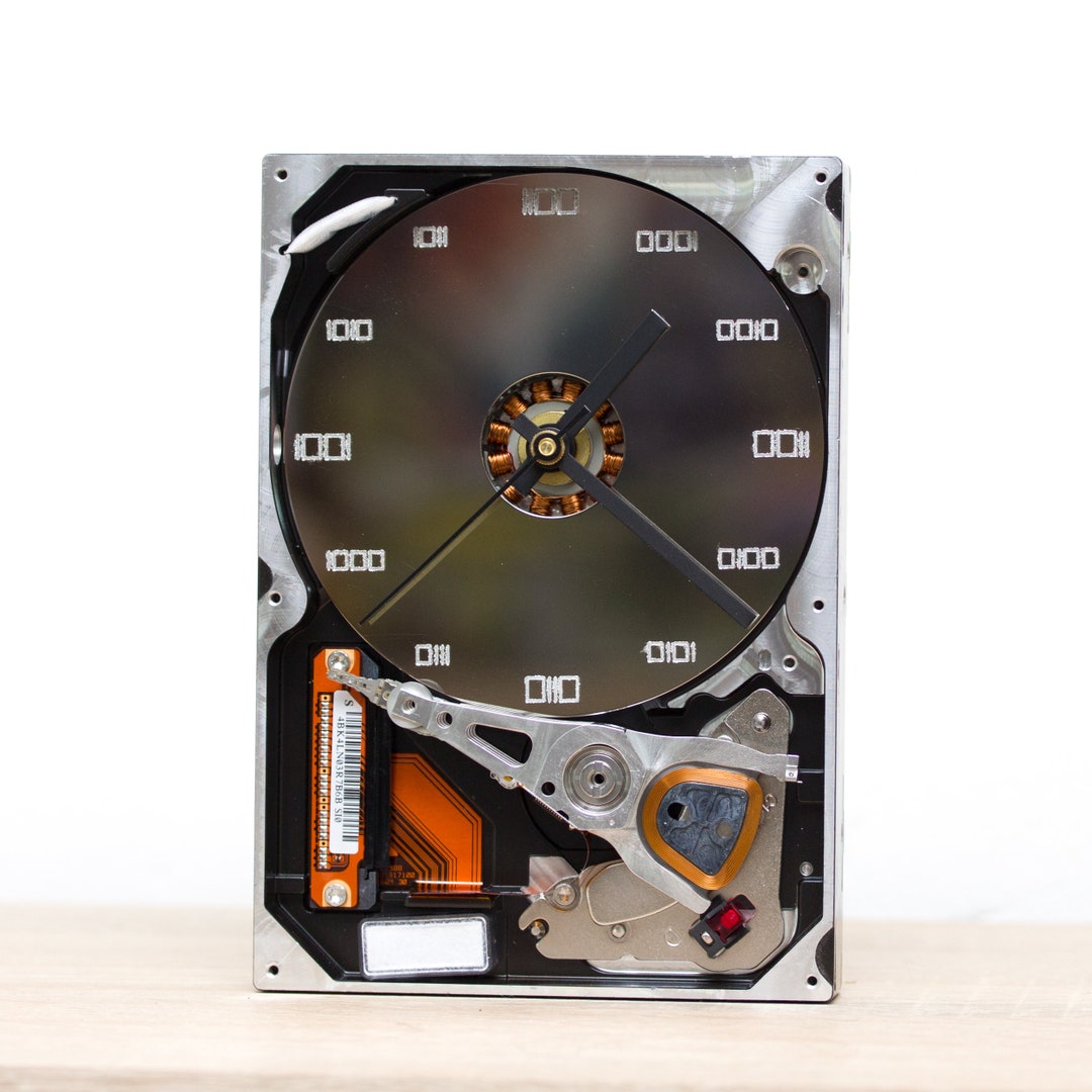 Desk Clock Made With Recycled Computer Hard Drive HDD Clock - Etsy