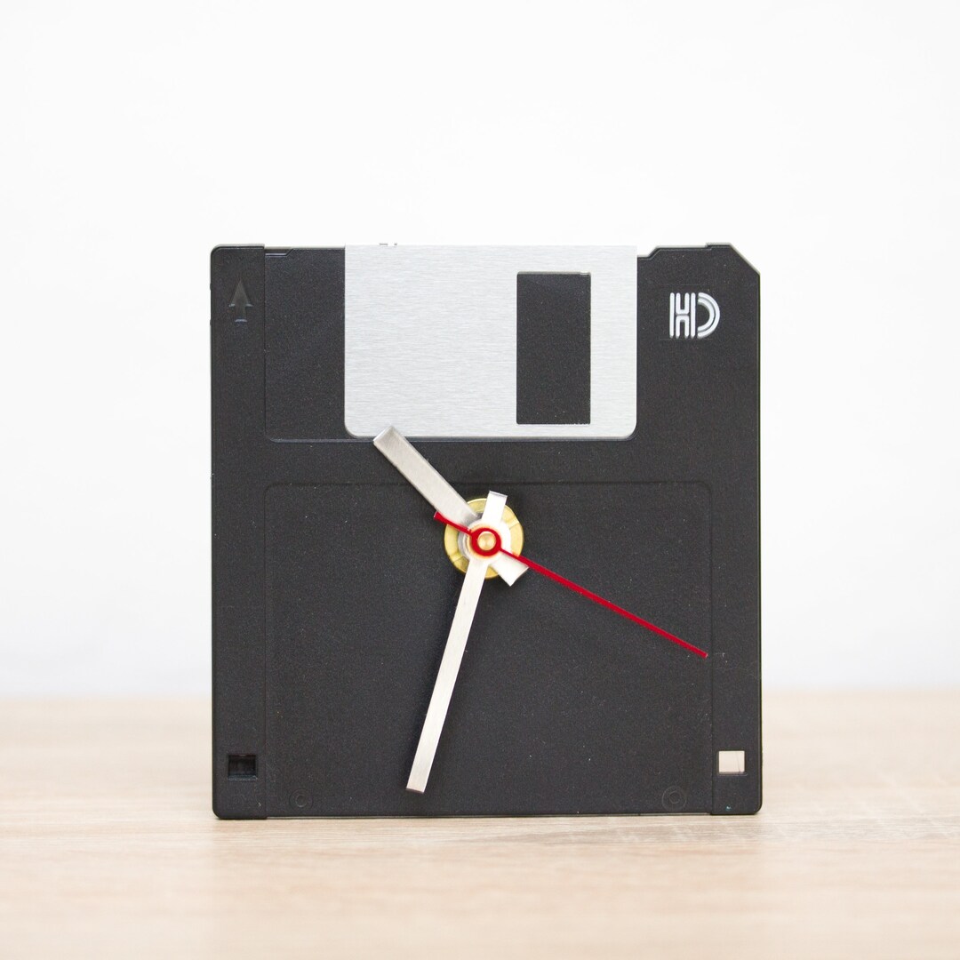 Unique Desk Clock Black Recycled Floppy Disk Clock, Ready to Ship - Etsy