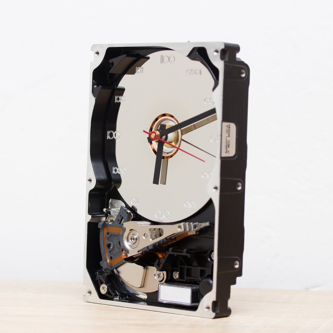 Desk Clock Made With Recycled Computer Hard Drive, HDD Clock, Gift for ...
