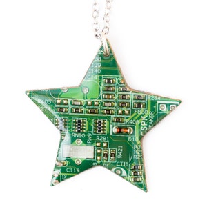 Circuit Board Star Necklace Geek Necklace Computer Nerd - Etsy