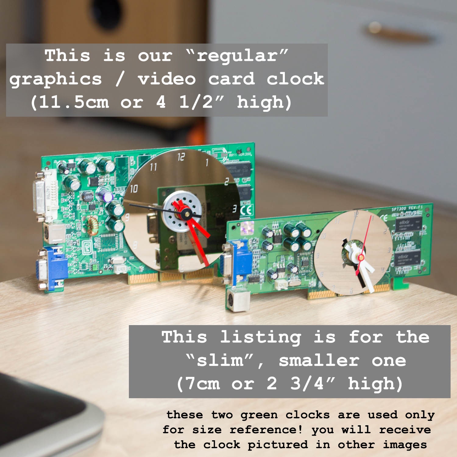 Desk Clock - Recycled Slim Graphics Card Clock, Unique Office Clock ...
