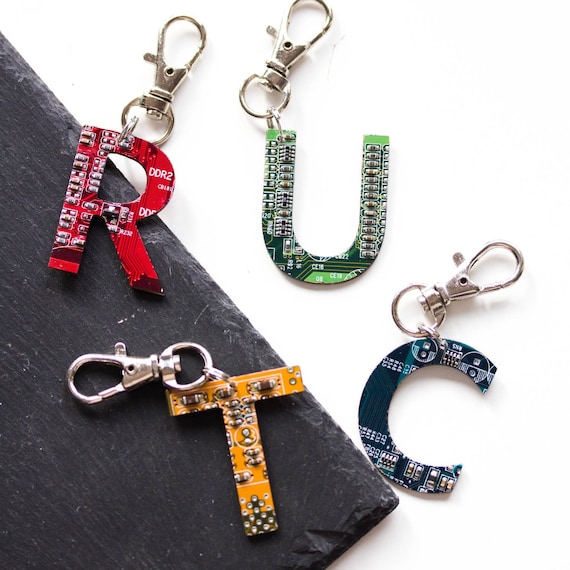 Personalized Keychain Recycled Circuit Board Keychain Bag - Etsy