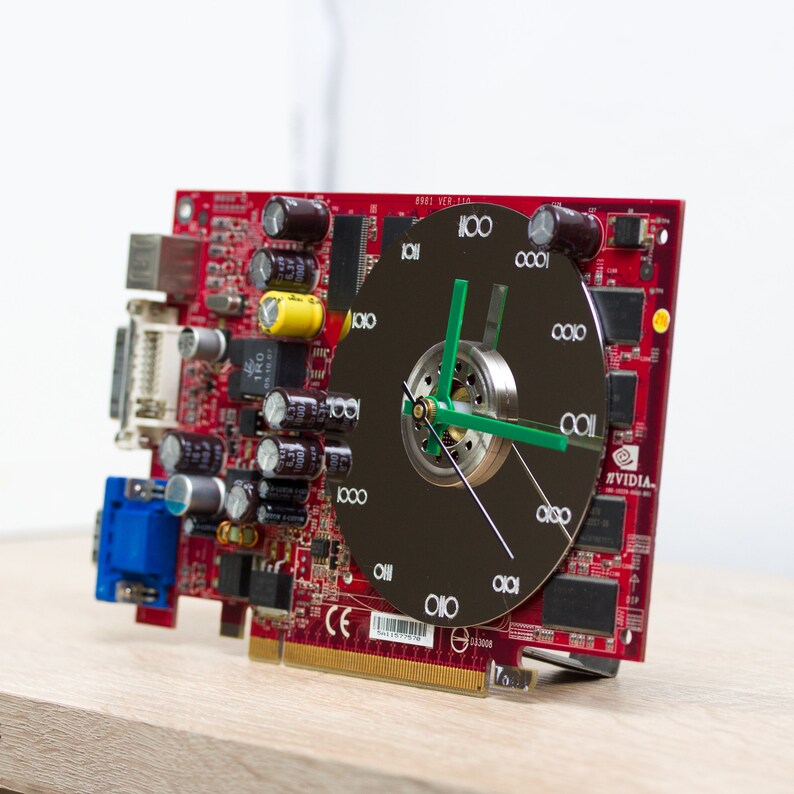 Desk Clock Geeky Office Clock Nerdy Gift Recycled Video - Etsy