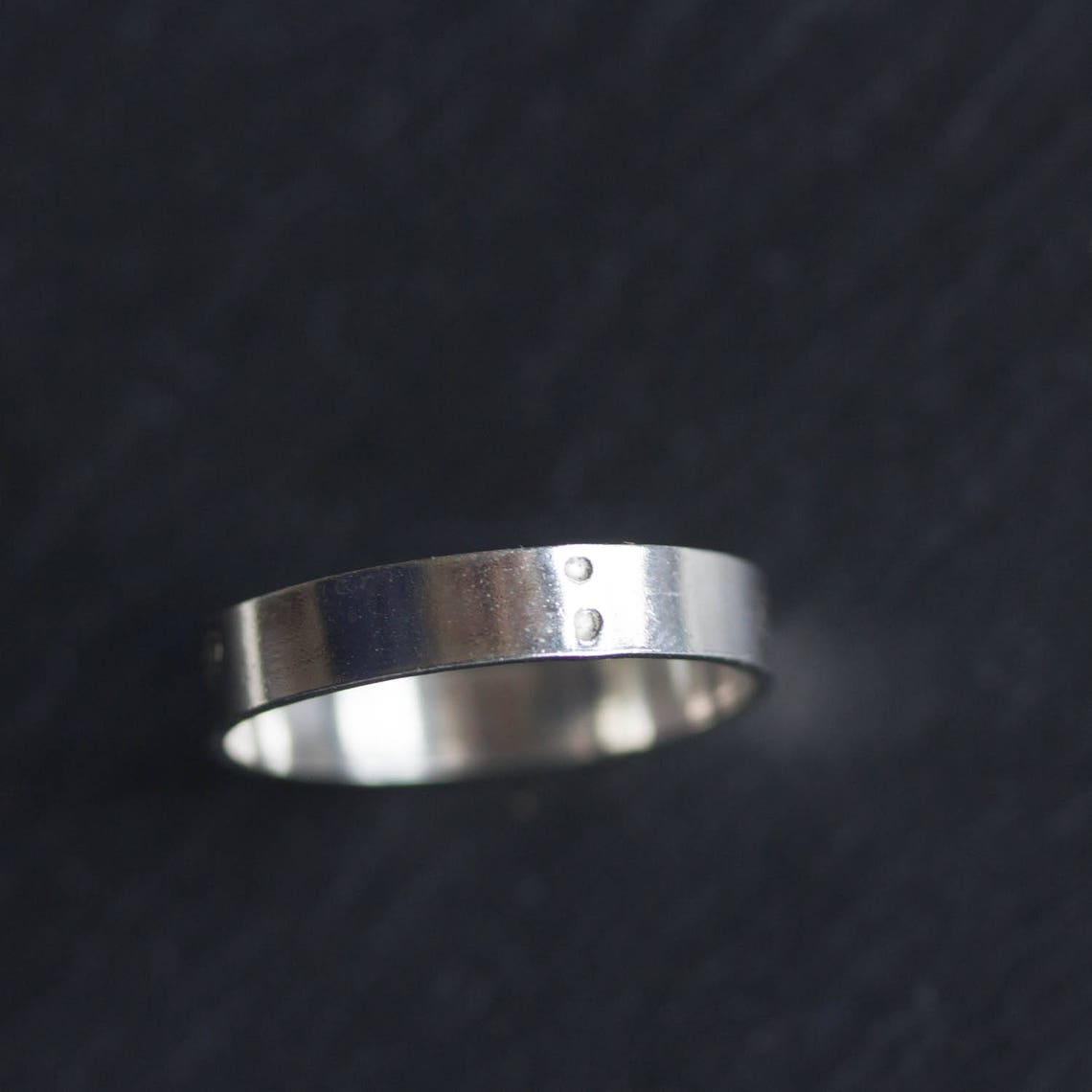 Semicolon Ring Hand Stamped Sterling Silver Ring | Etsy