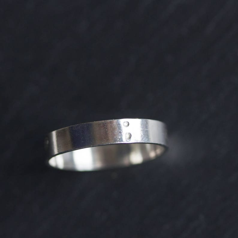 Semicolon Ring Hand Stamped Sterling Silver Ring | Etsy