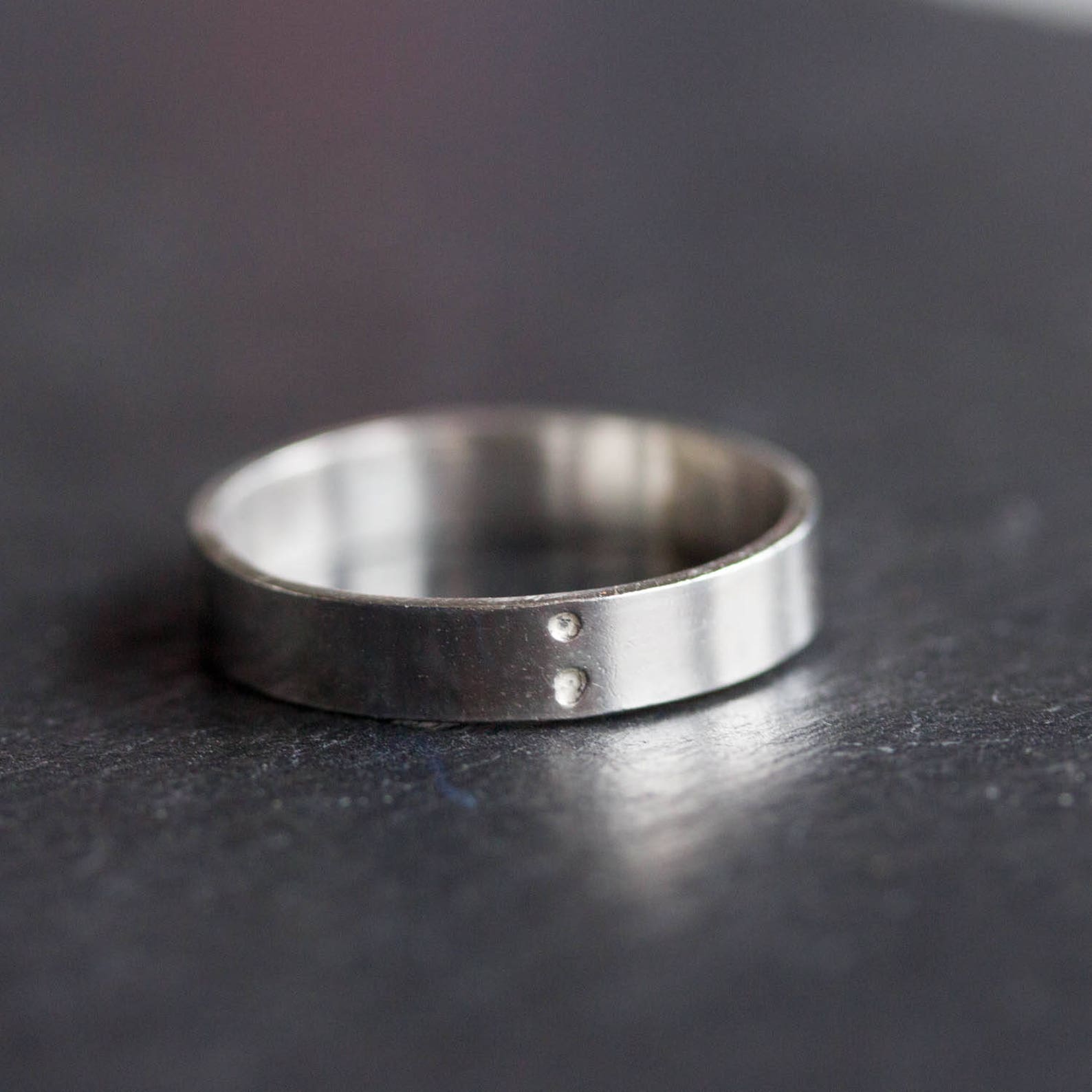 Semicolon Ring - Hand Stamped Sterling Silver Ring - Etsy