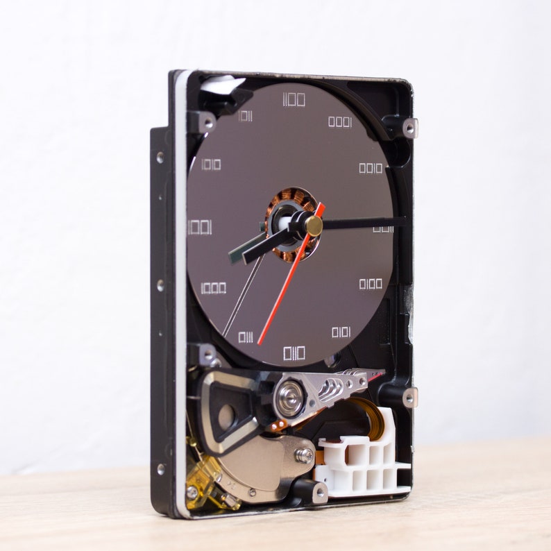 Desk Clock Recycled Computer Hard Drive Clock HDD Clock - Etsy