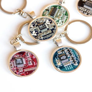 Circuit Board Keychain, Recycled Gift for Computer Nerd, Cool Geeky ...