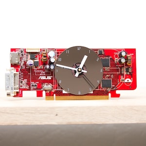 Desk Clock - Recycled Slim Graphics Card Clock, Unique Office Clock ...