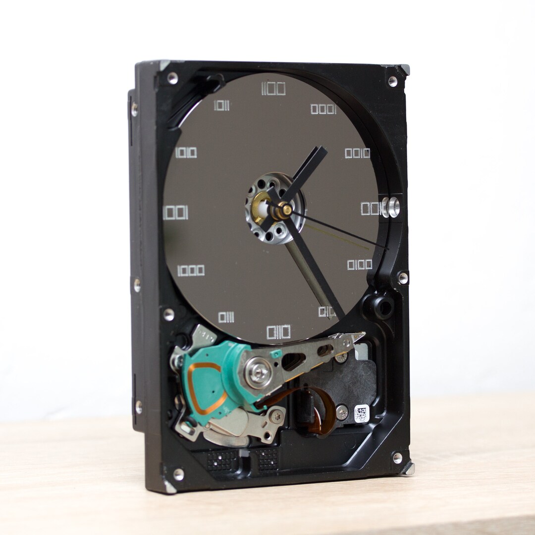 Desk Clock Made With Recycled Computer Hard Drive Clock HDD - Etsy