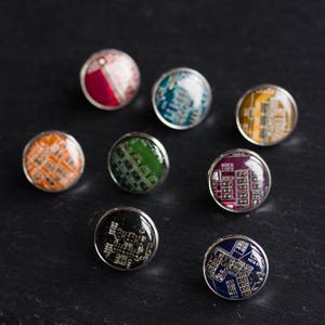 Unique Circuit Board Pin, 18mm Silver, Recycled Computer, Gift for ...