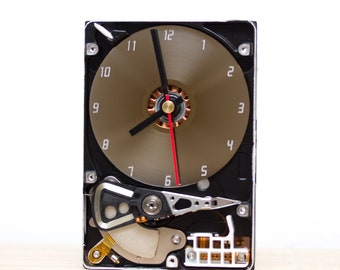 Desk Clock Made With Recycled Computer Hard Drive Clock HDD | Etsy