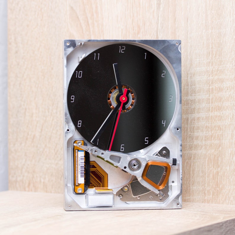Desk Clock Recycled Computer Hard Drive Clock HDD Clock | Etsy