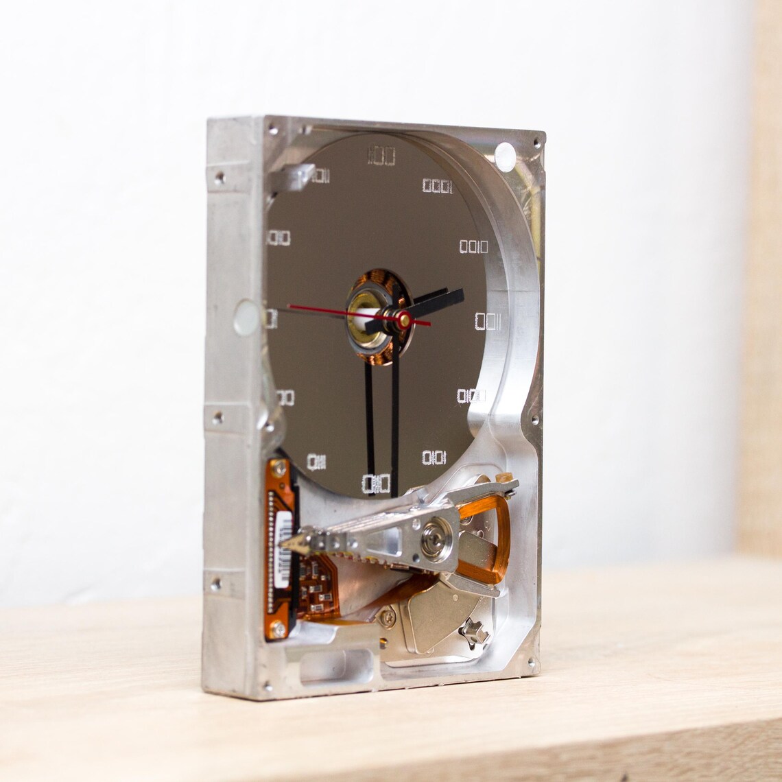 Desk Clock - Recycled Computer Hard Drive Clock, HDD Clock, Gift for ...