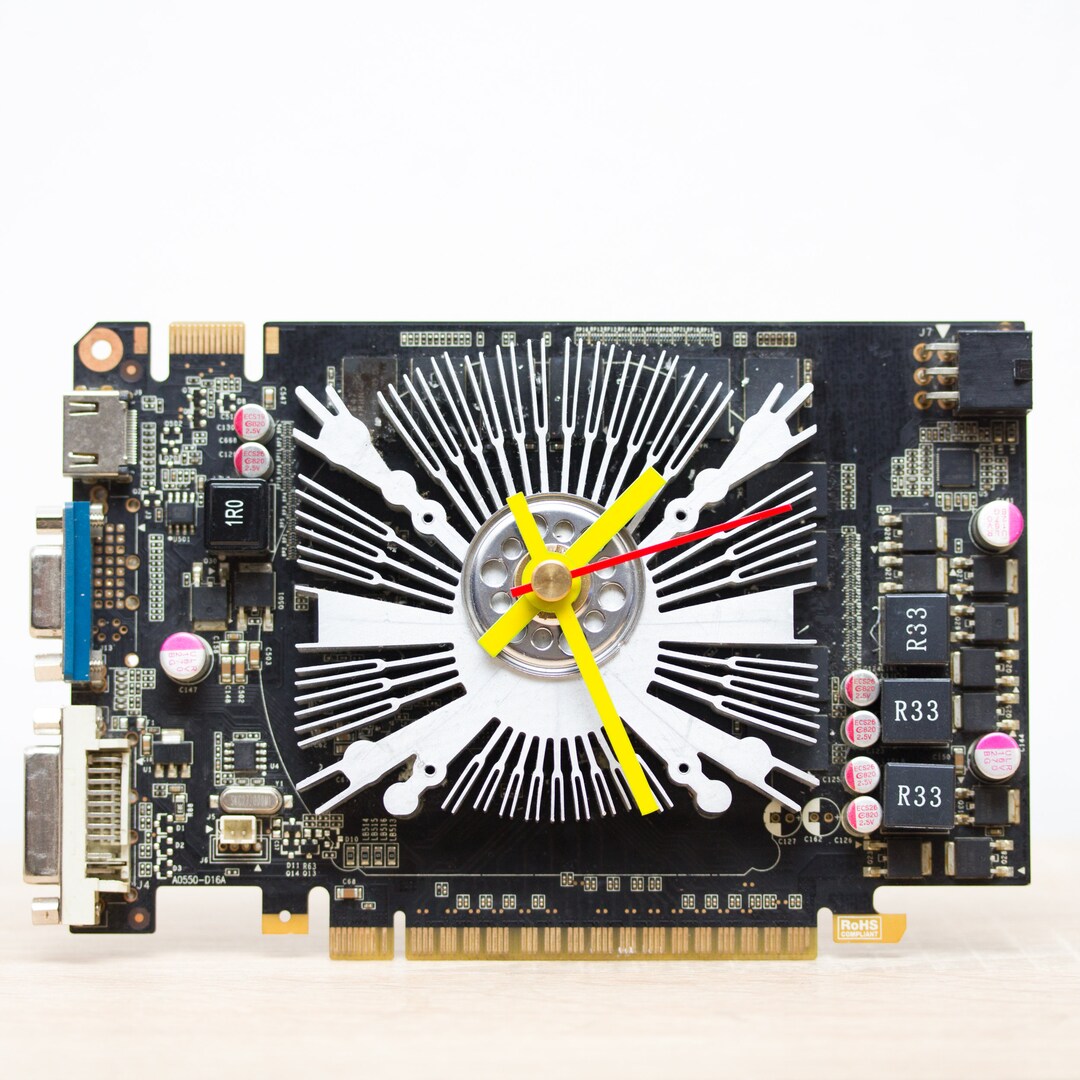Desk Clock Made From Recycled Black Graphics Card - Etsy