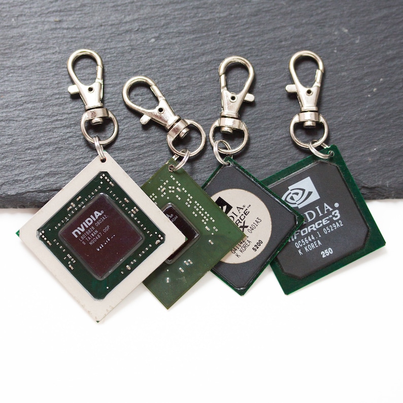 Chipset Keychain, Recycled Computer Keychain, Nvidia Graphic Processor ...