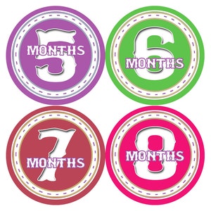 Baby Monthly Stickers 1 to 12 Months - Month to Month Baby Stickers ...