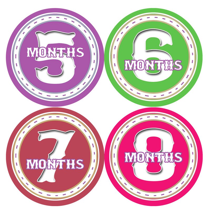 Baby Monthly Stickers 1 to 12 Months Month to Month Baby - Etsy