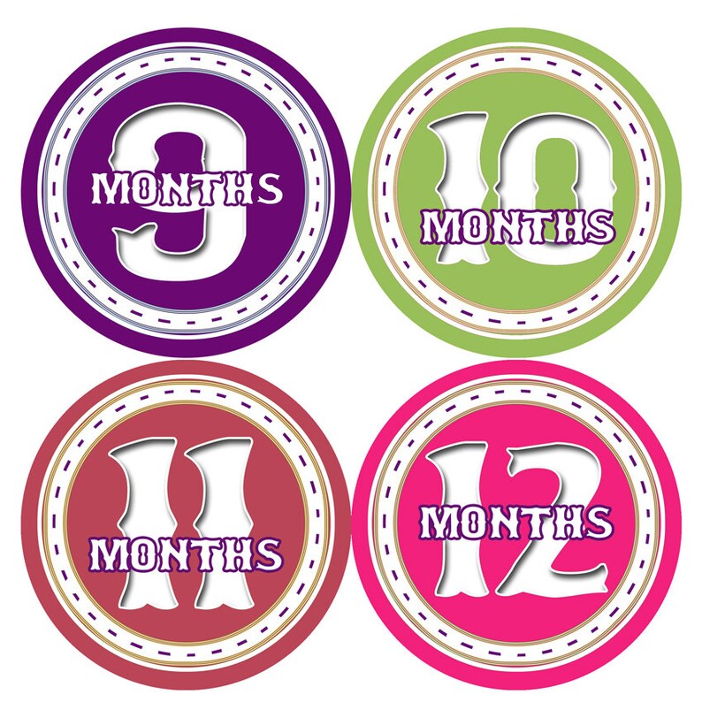 Baby Monthly Stickers 1 to 12 Months Month to Month Baby - Etsy