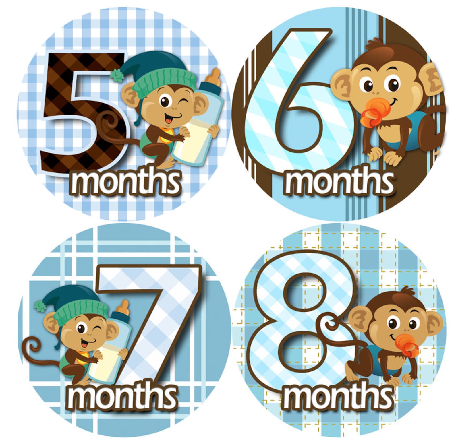 Month to Month Baby Stickers Baby Monthly Stickers 1 to 12 - Etsy