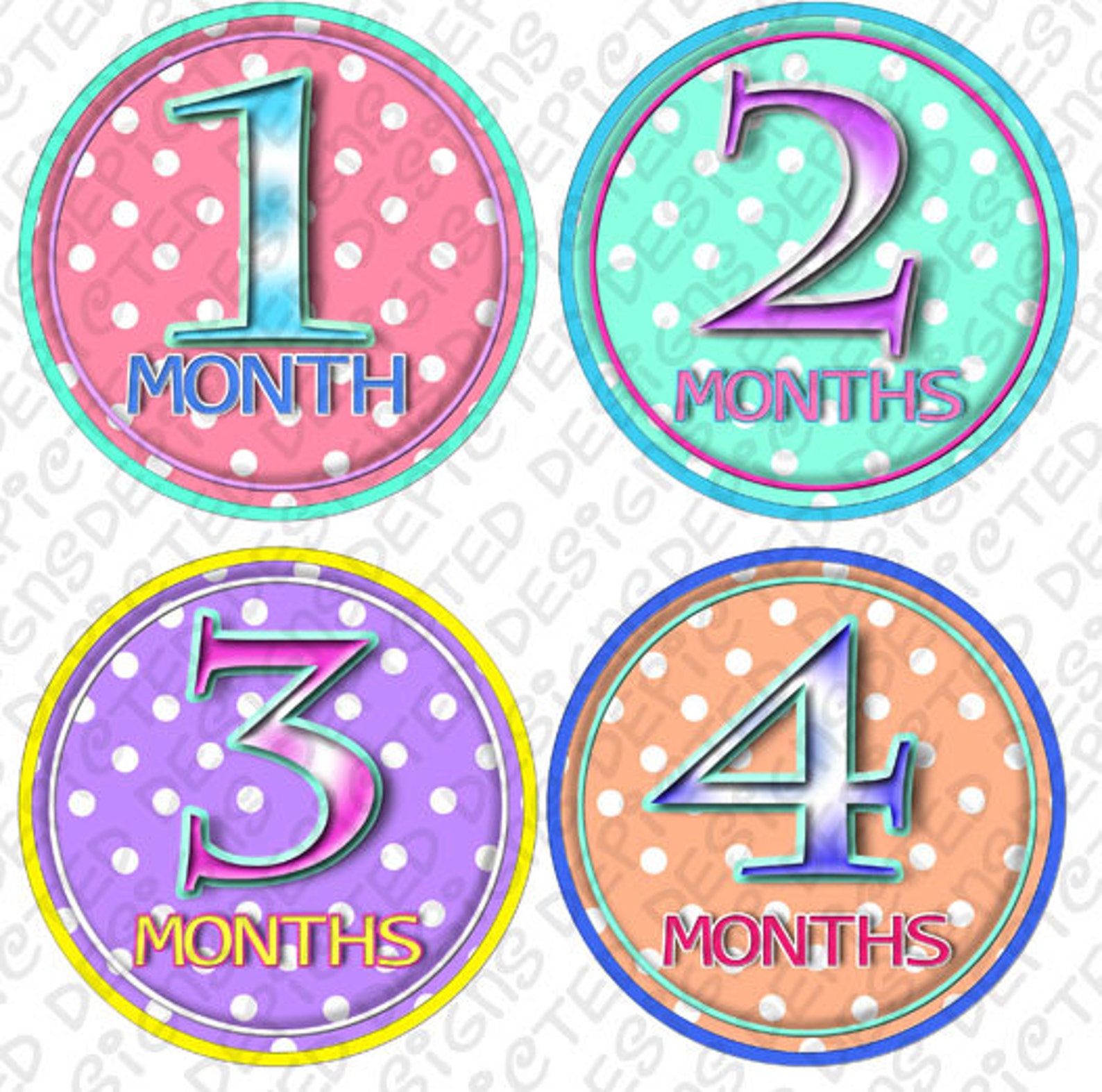 Month to Month Baby Stickers Baby Monthly Stickers 1 to 12 | Etsy