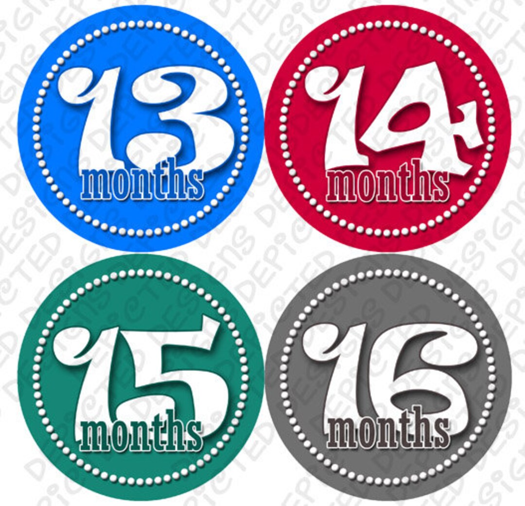Month to Month Baby Stickers Baby Monthly Stickers 13 24 Months ...